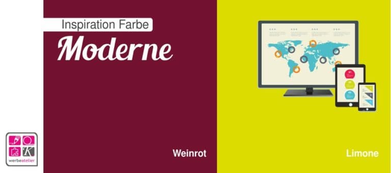 Farben Moderne Limone und Weinrot – Werbeatelier Koetter